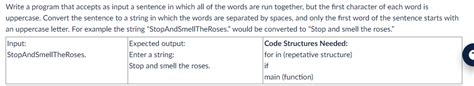 Solved Write A Program That Accepts As Input A Sentence In Chegg