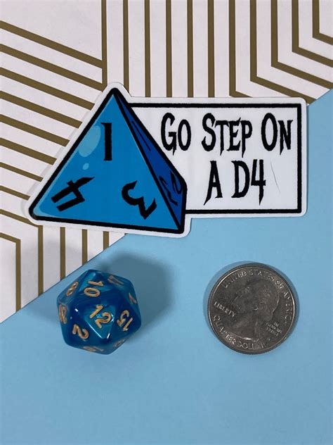 Go Step On A D4 Sticker Cute Dnd Sticker Dnd T Laptop Sticker