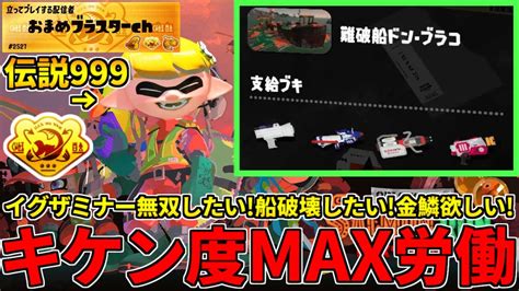 野良カンスト230回した男のサモラン！伝説999～イグザミナー修行しつつ金鱗集める！【スプラトゥーン3サーモンランnw】 Youtube