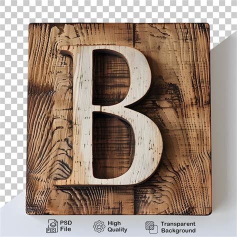 3d 나무 글자 B 알파 Png 투명한 배경에 고립 프리미엄 Psd 파일