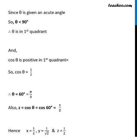 ex 10 4 3 if a unit vector a makes angles pi 3 with i pi 4