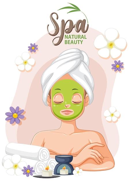 Mulher De Spa Aplicando Máscara Facial Vetor Premium