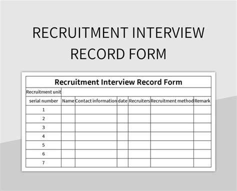 Free Recruitment Interview Record Form Templates For Google Sheets And