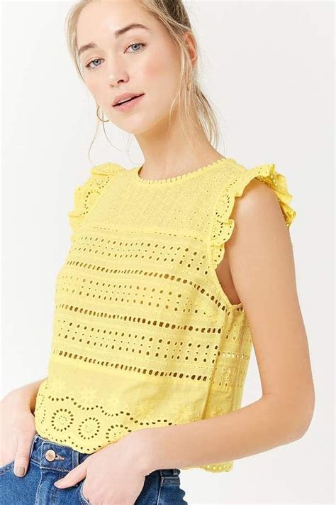 Forever Embroidered Eyelet Top Fashion Tops Fashion Clothes