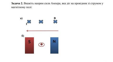 Вкажіть напрям сили Ампера яка діє на провідник зі струмом у магнітному полі Школьные Знания Com