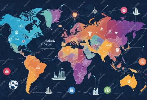 Digital World Map Visualizing The Complex Global Trade Network And
