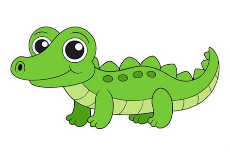 Premium Vector Cute Crocodile Vector Illustration Cartoon Line Art