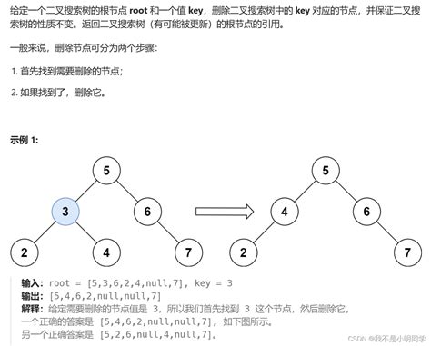 每日一题~删除二叉搜索树中的节点 csdn博客