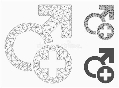 Male Medicine Vector Mesh Wire Frame Model And Triangle Mosaic Icon Stock Vector Illustration