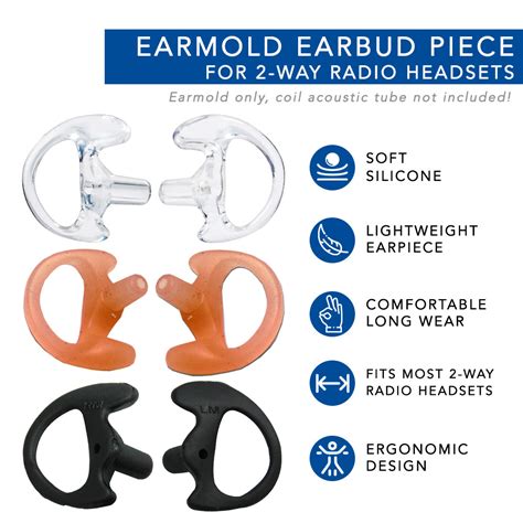 Maximalpower Multi Color Earmold Earbud Combo For Two Way Radios Audio