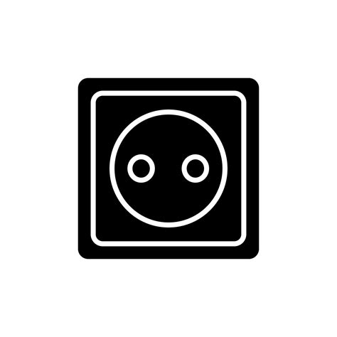 Glyph Electric Outlet Symbol Power Socket Pinctogram Plug Socket Icon