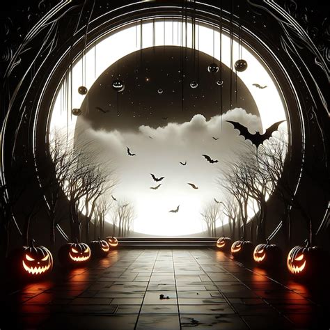Premium Photo Spooky Halloween Background With Dark Horror Background