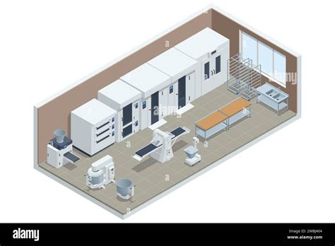Isometric Concept Of Industrial Bread Production Automatic Bakery