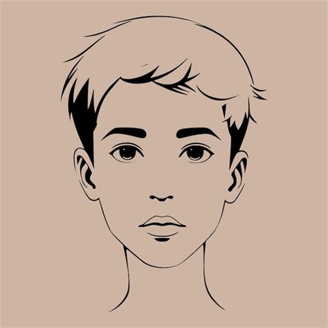 Premium Vector Hand Drawn Illustration Of A Boy Face