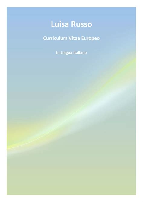Curriculum Vitae Europeo Di Luisa Russo 2019 PDF