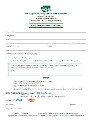 Fillable Online Exhibitor Reservation Form Bwapabbmemberclicksbbnetb
