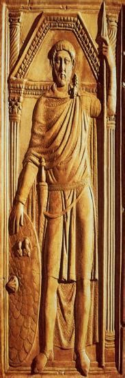 Ivory Diptych Of Flavius Stilicho Detail Plate Depicting Stilicho Giclee Print