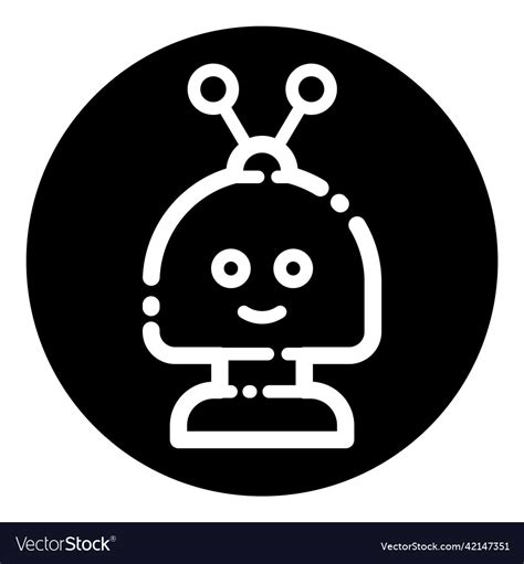 Android Funny Robot Glyph Flat Icon Isolated Vector Image