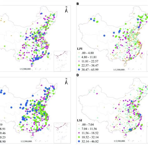 Spatial Variations In The Landscape Metrics For Vg A D Vg Download Scientific Diagram