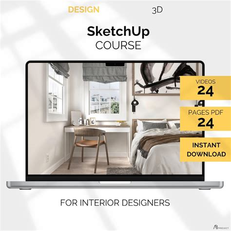 Sketchup For Interior Design 3d Modeling Course With 24 Pdf Guides And Video Tutorials