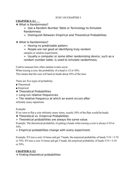 Stat 109 Chapter 5 Notes Stat 109 Chapter 5 Chapter 5 5 What Is