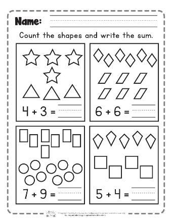 Count And Write Single Digit Addition Worksheets Itsy Bitsy Fun