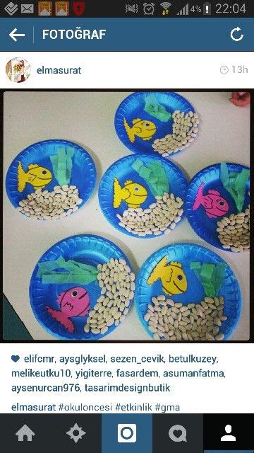 Deniz kum balık Crafts for kids Preschool crafts Summer crafts for kids