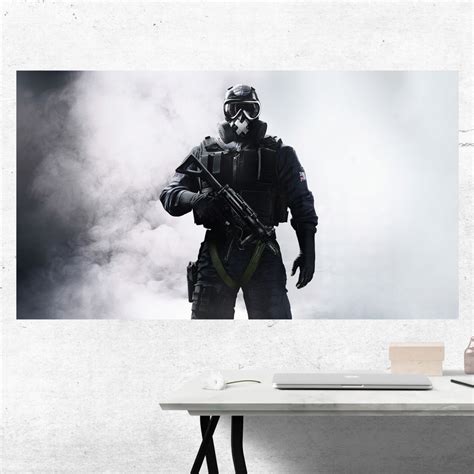 قیمت و خرید تابلو شاسی مدل گیمینگ طرح پوستر بازی کامپیوتر ی Rainbow Six کد 1190