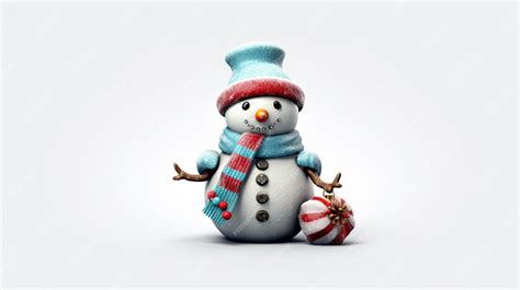 Premium Ai Image Snowman Isolated On White Background Generative Ai
