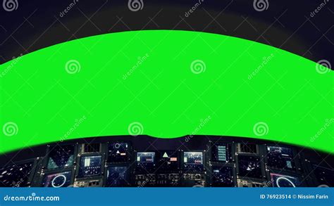 Futuristic Spaceship Cockpit Green Screen Background Green Screen Stock