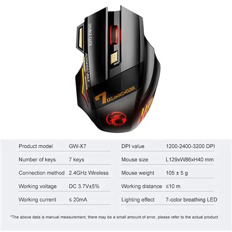 Rechargeable Wireless Bt Gamer Gaming Mouse Ergonomic Silent Temu
