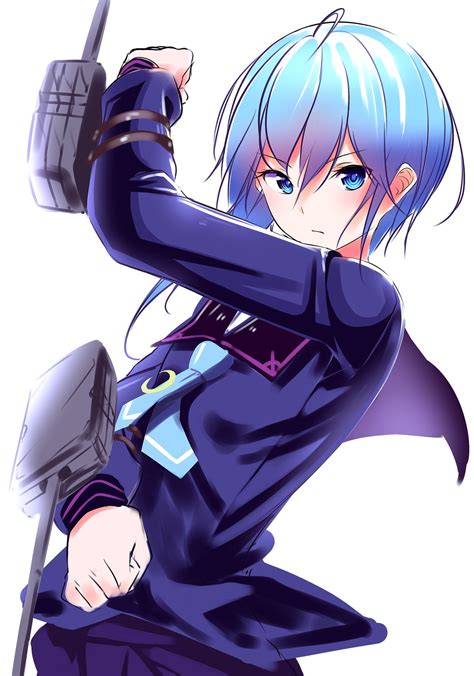 Safebooru 1girl Asymmetrical Hair Blouse Blue Blouse Blue Eyes Blue