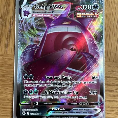 POKÉMON TCG CARD Gengar VMAX Fusion Strike 157 264 Holo Ultra Rare EUR