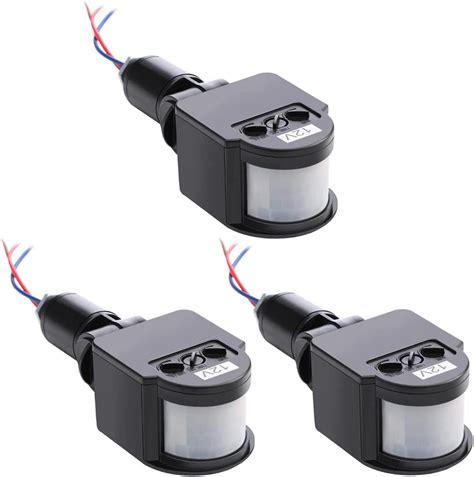 3 Pcs Black Motion Detectors Motion Sensor Light Switch