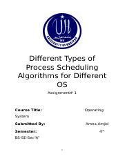 Types Of Process Scheduling Algorithms For OS Windows Linux Course Hero
