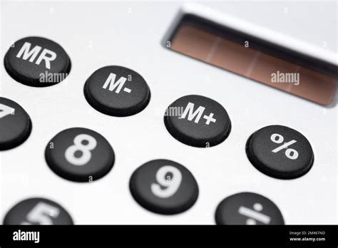 Extreme Close Up Of Buttons Of A Calculator Focus On The Percent