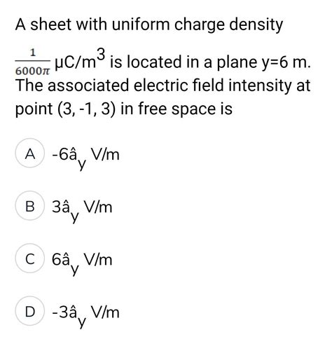 [solved] A Sheet With Uniform Charge Density 60001c M3