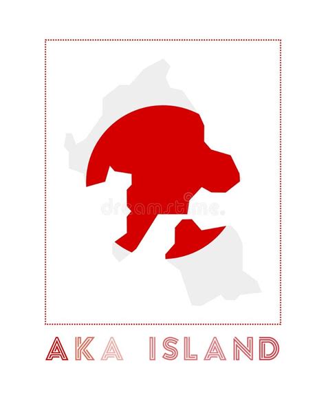 Aka Island Logo Map Of Aka Island With Island Stock Vector