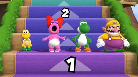 Mario Party 9 Step It Up Wario Vs Birdo Vs Yoshi Vs Koopa Troopa