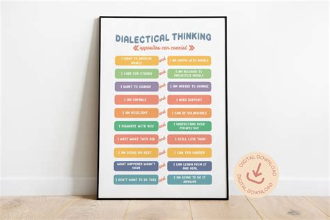 Dialectical Thinking Poster Therapy Office Decor Babe Etsy
