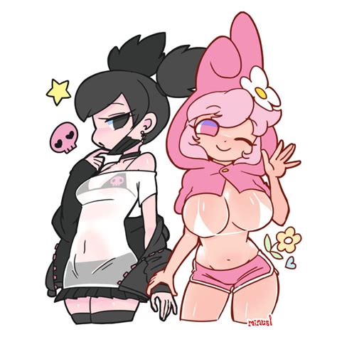 Rule 34 2023 2girls Bikini Breasts Cute Female Humanized Kuromi