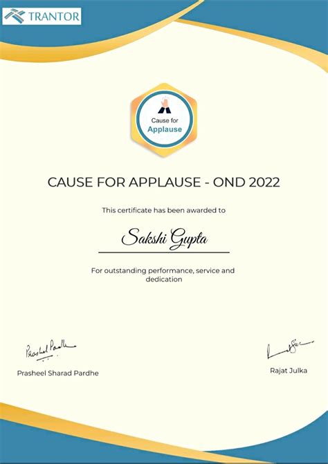 sakshi gupta on linkedin trantor causeforapplause