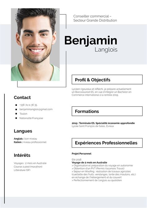 Modèle de CV Parcoursup Lettre de motivation Lettre de motivation