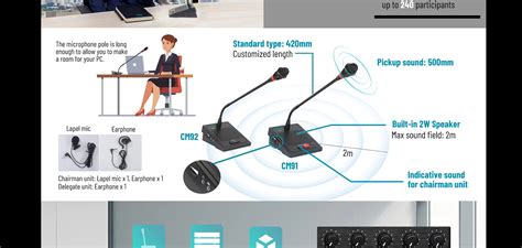Digital Conference System Chairman Microphone With Built In Speaker 2025 Guangzhou Dsppa Audio