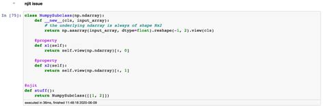 Cant Njit Code Containing An Npndarray Subclass · Issue 5827 · Numba