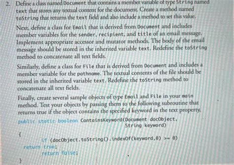 Solved Define A Class Named Document That Contains A Member