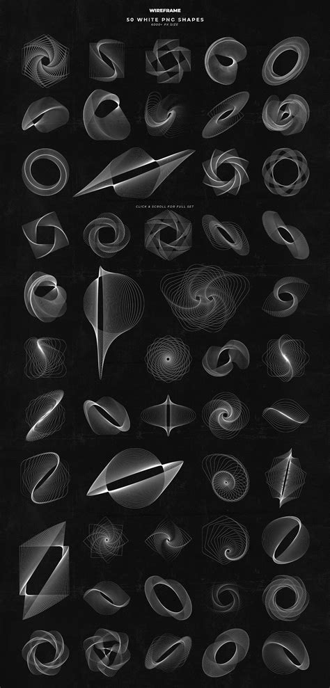 50 Wireframe Vector And Png Shapes Design Cuts