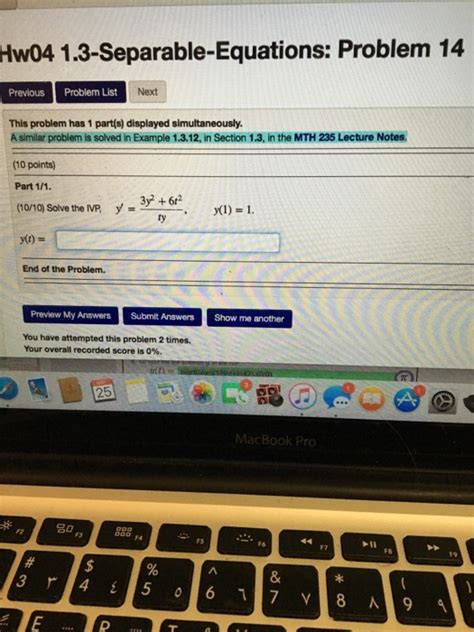 Solved Hw04 1 3 Separable Equations Problem 14 Previous L