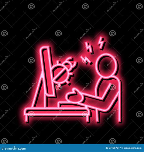 Sysadmin Fixing Debug Neon Glow Icon Illustration Stock Vector