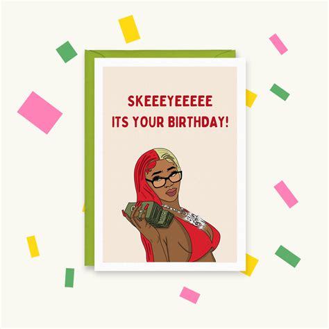 Sexyy Red Pound Town Skeeyee Sexyy Red Birthday Card Female